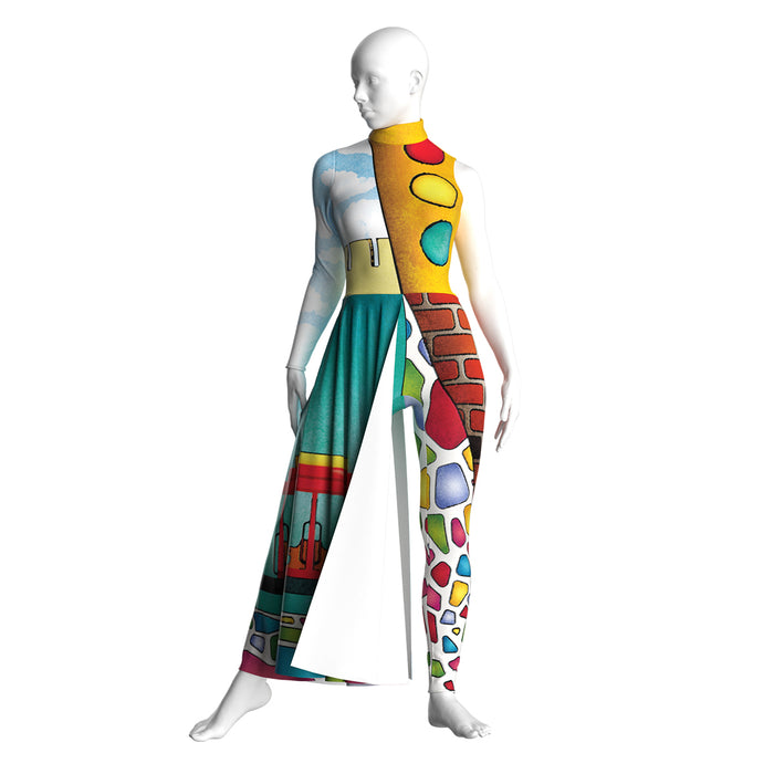 Colorful Color Guard Costume Uniform - Unitard