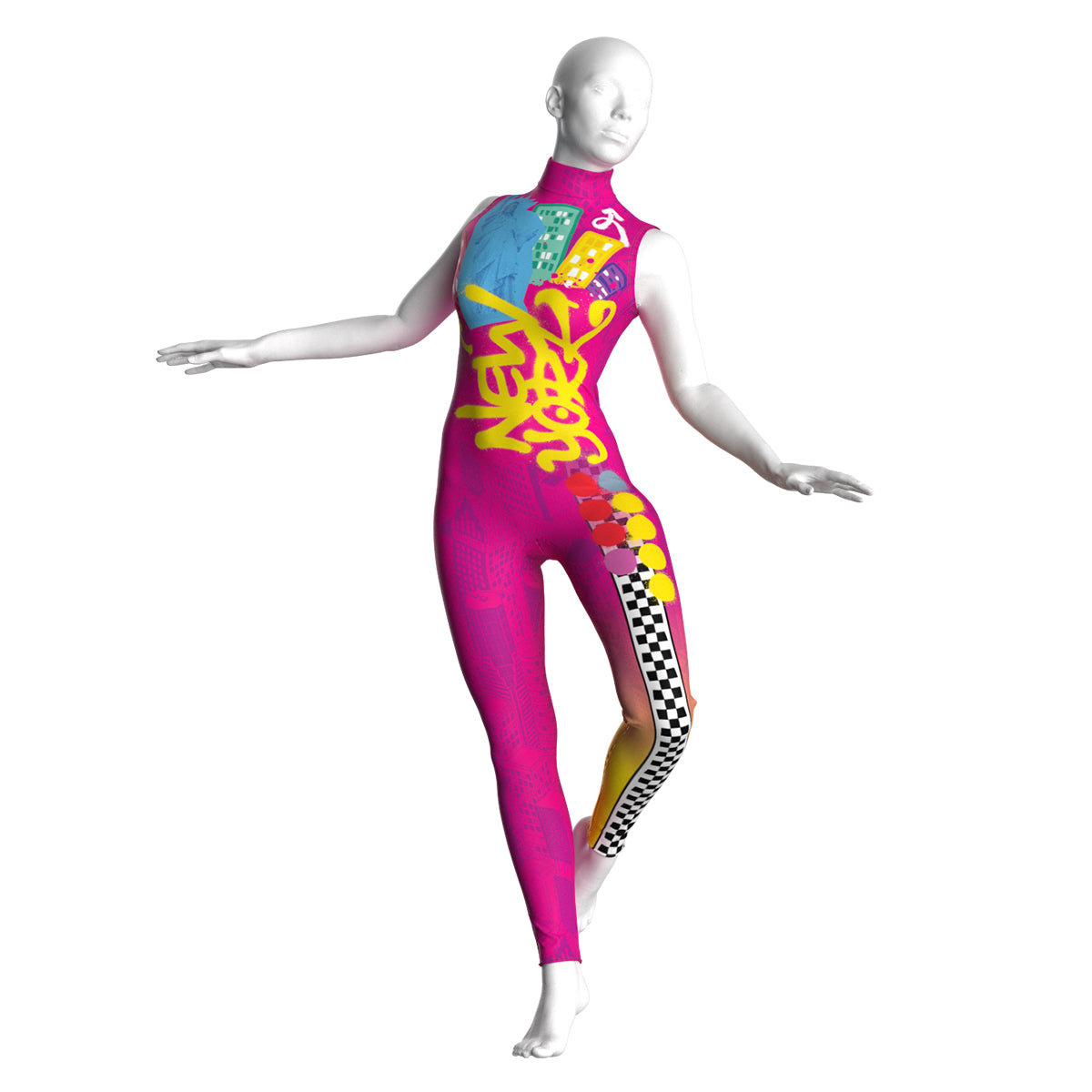 Colorful Color Guard Costume Uniform - Unitard